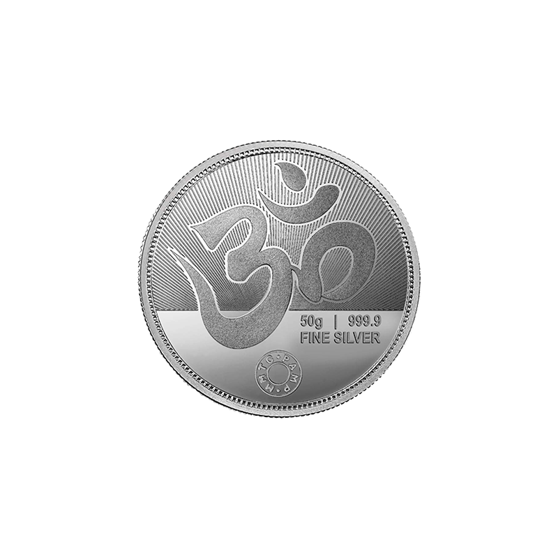 50 grams Ganesh Lakshmi Silver Coin by MMTC-PAMP