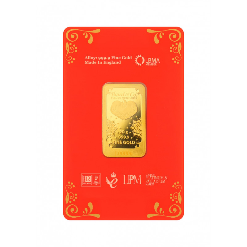 20 Gram Lakshmi Gold Bar Baird & CO