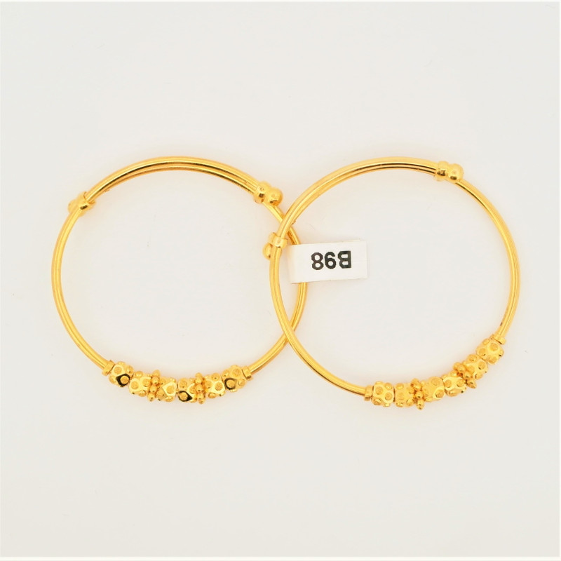 Diamond Cut Gold Baby Bangles